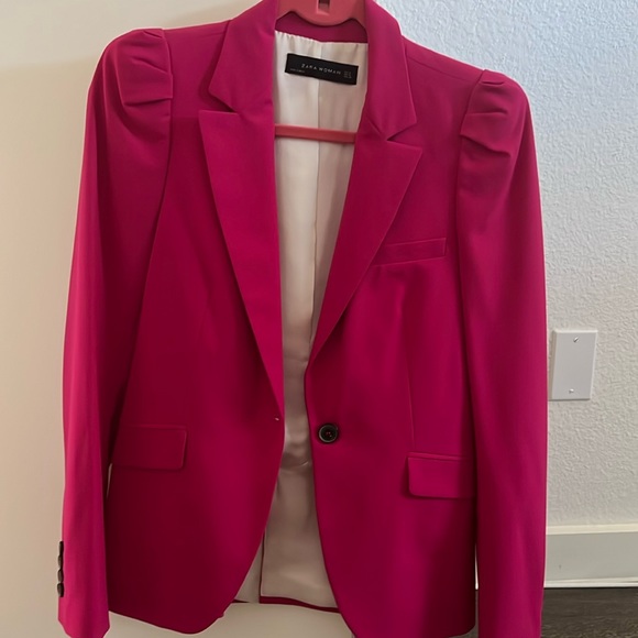 Zara | Jackets & Coats | Zara Pink Blazer | Poshmark